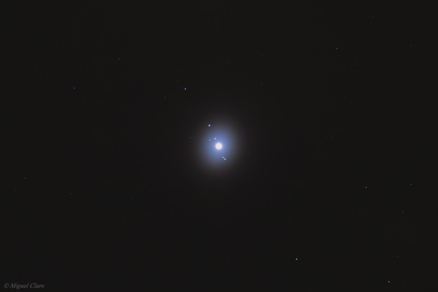 Jupiter Aureole & four Galilean Moons @ Astrophotography by Miguel Claro